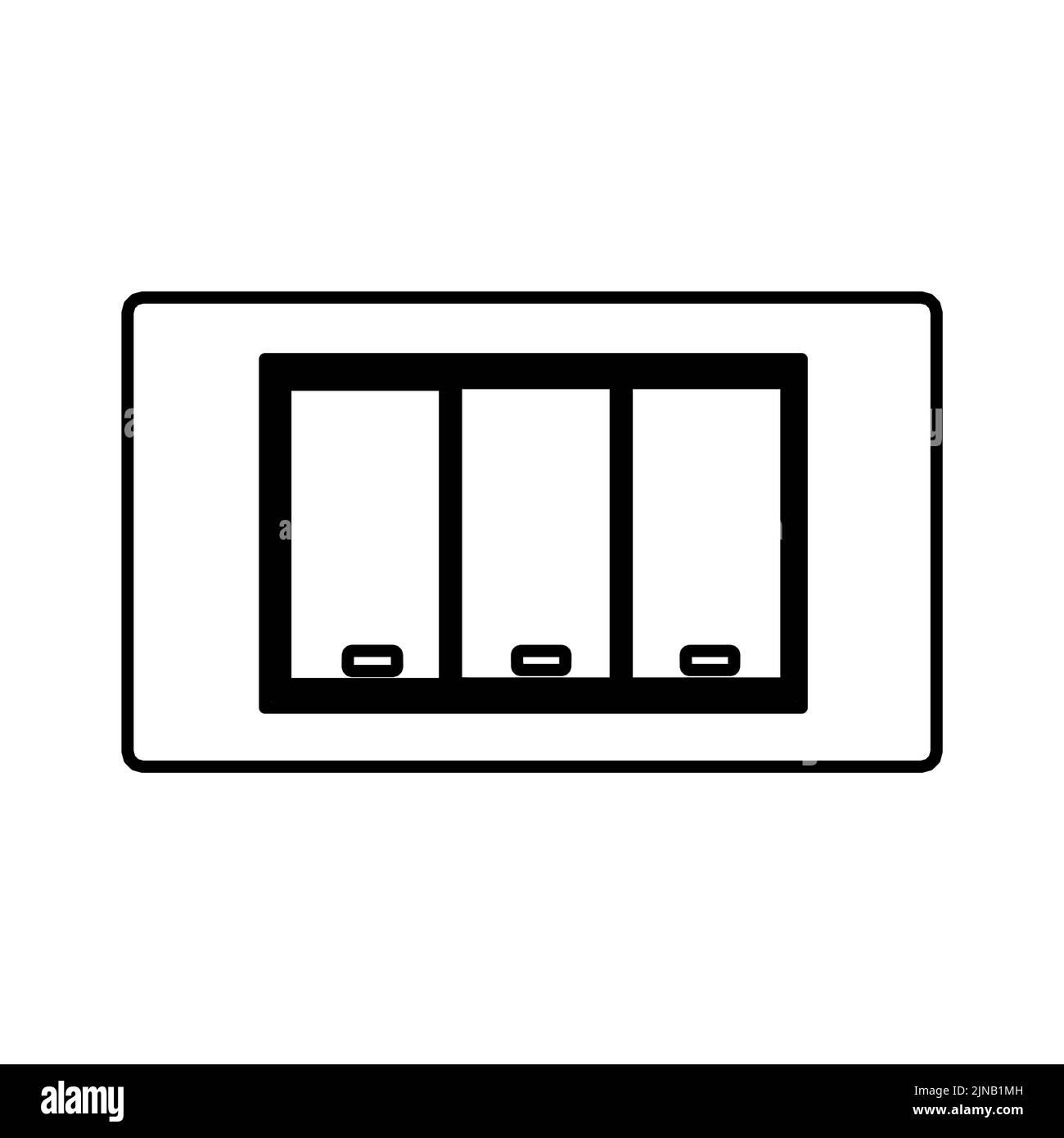 Light switch vector illustration electricity off power icon outline. Electric button energy and ...