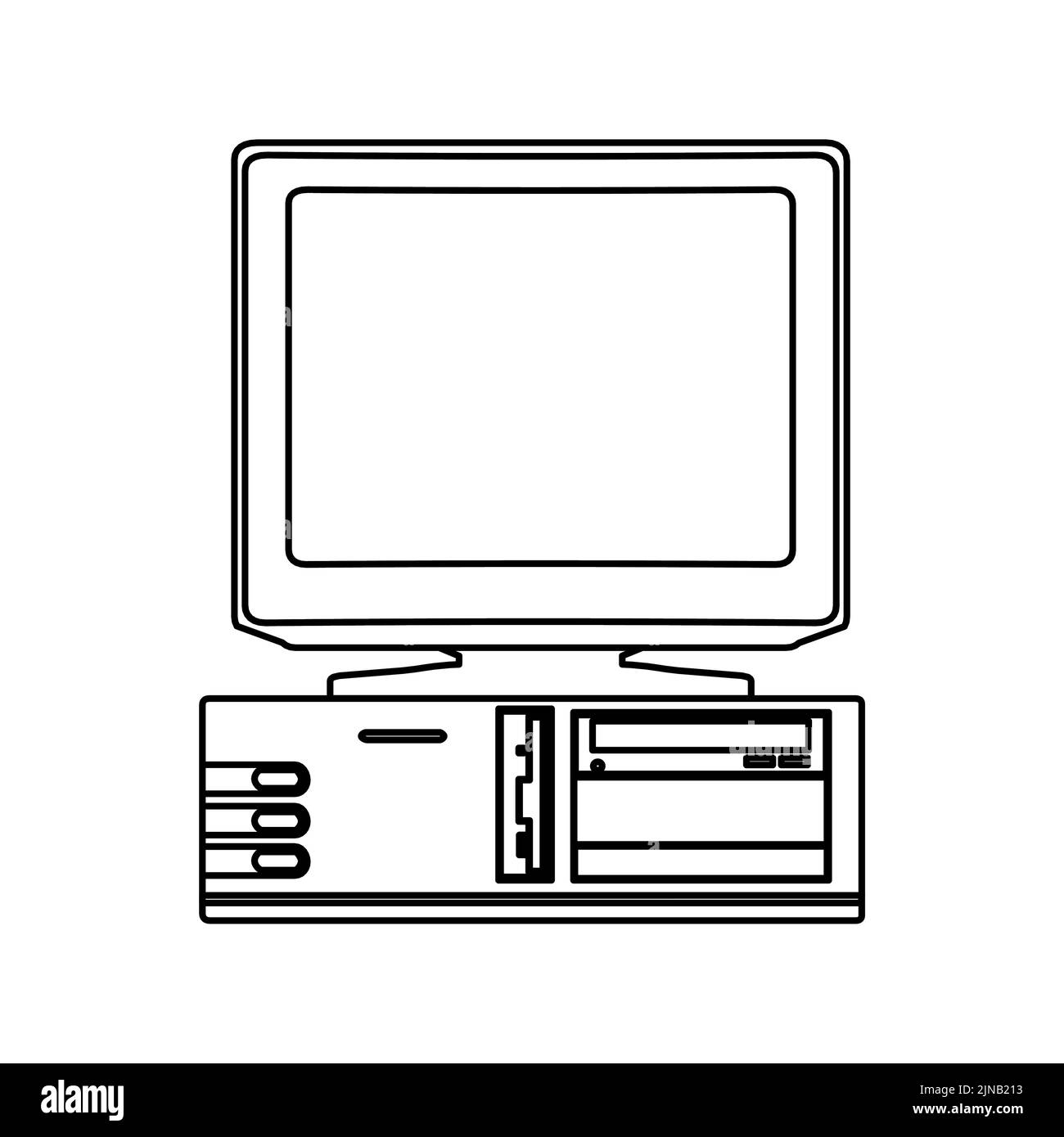 Desktop Computer Clip Art Black And White