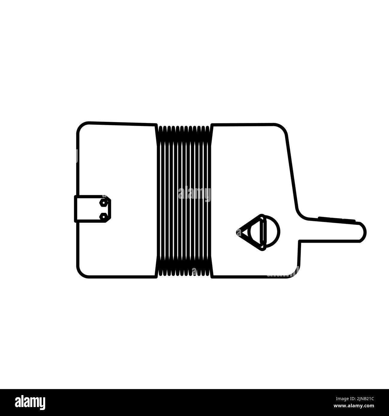 Accordion music vector illustration musical instrument outline and ...