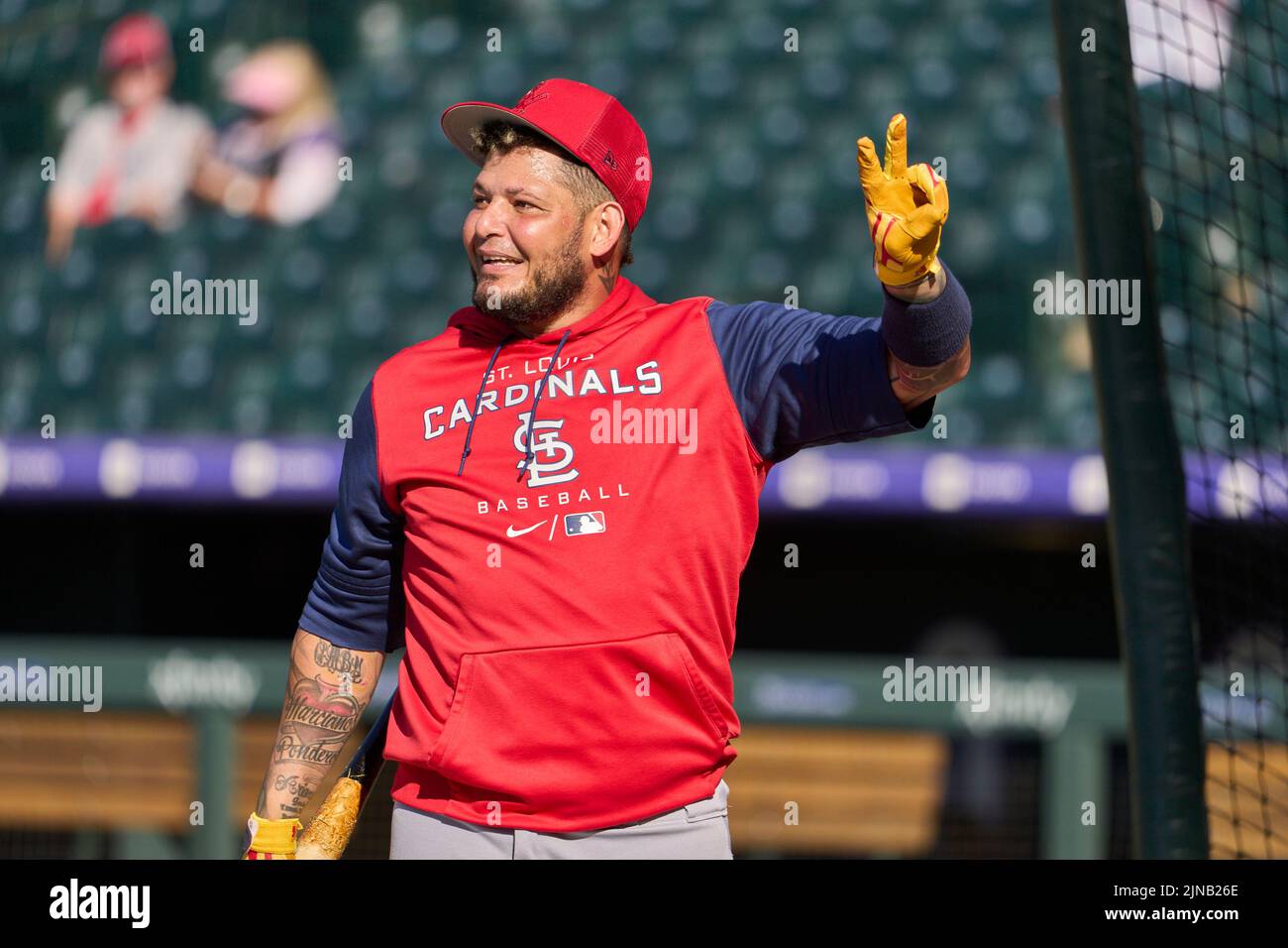 August 9 2022: Saint Louis catcher Yadier Molina (4) before the game ...