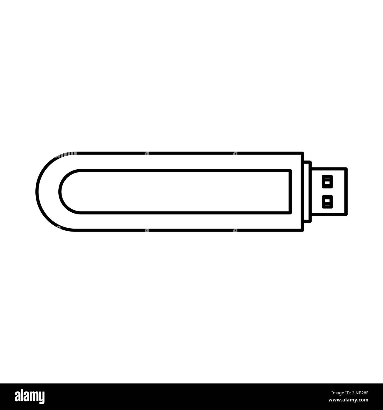 USB flash vector illustration icon outline and technology memory drive ...