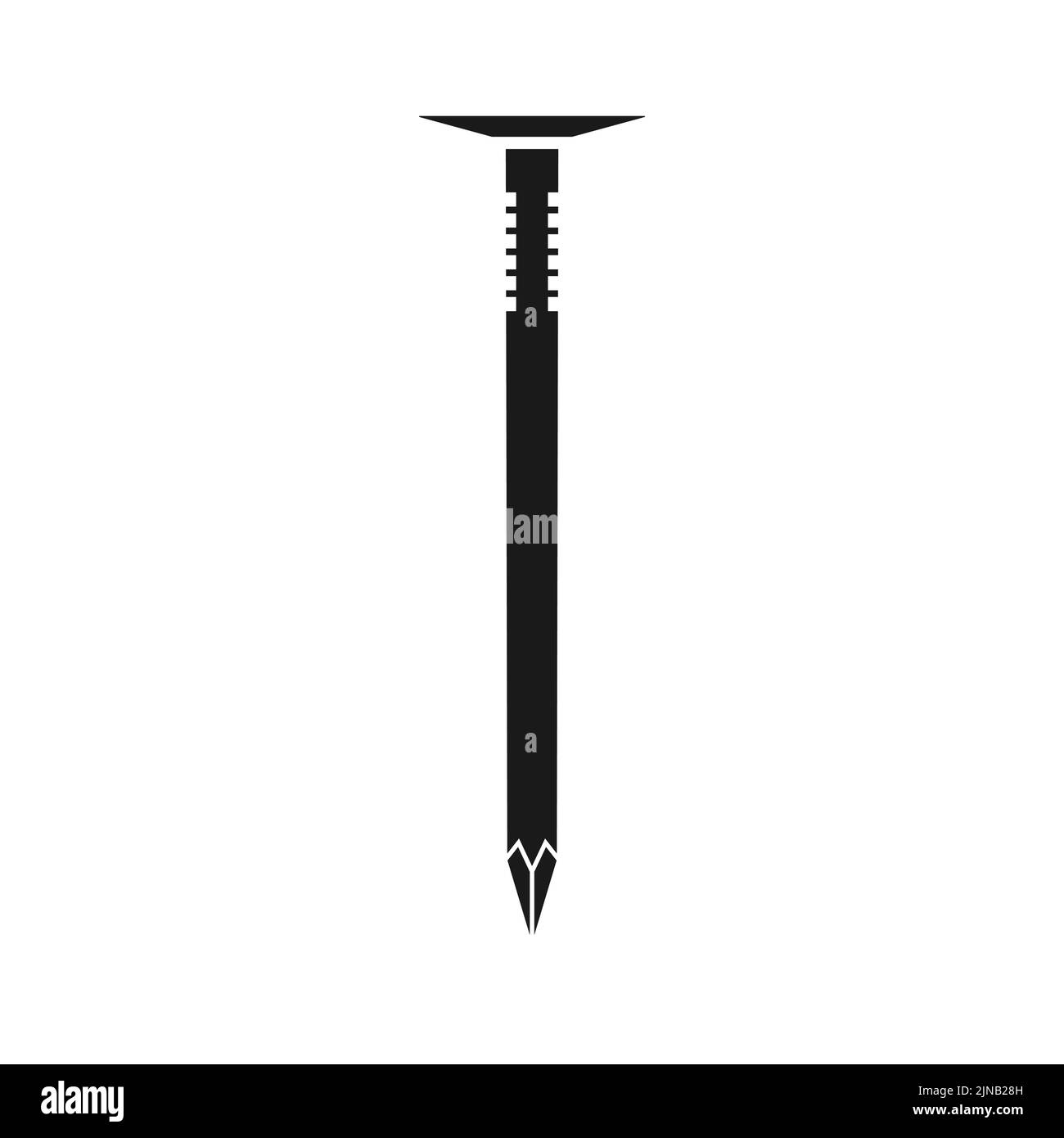 Nail tool construction vector illustration equipment icon solid black ...