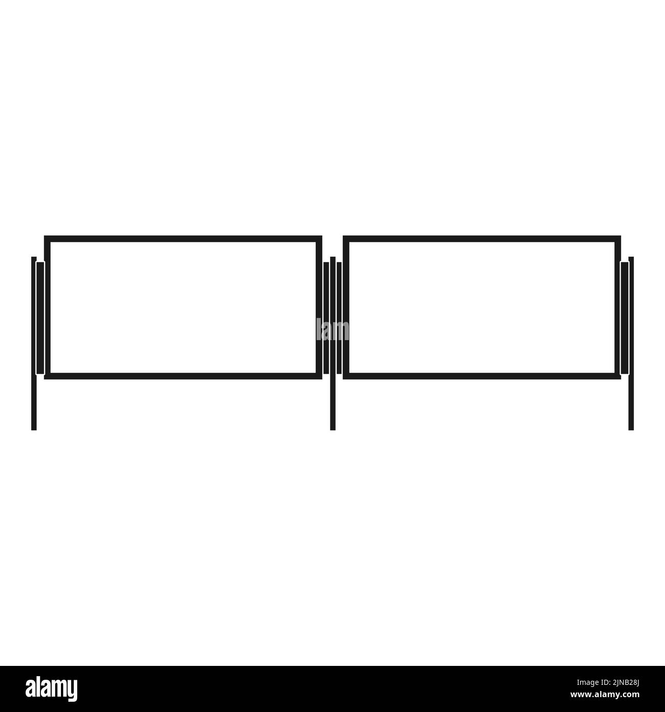 Highway fence road vector icon illustration solid black. Barrier street ...