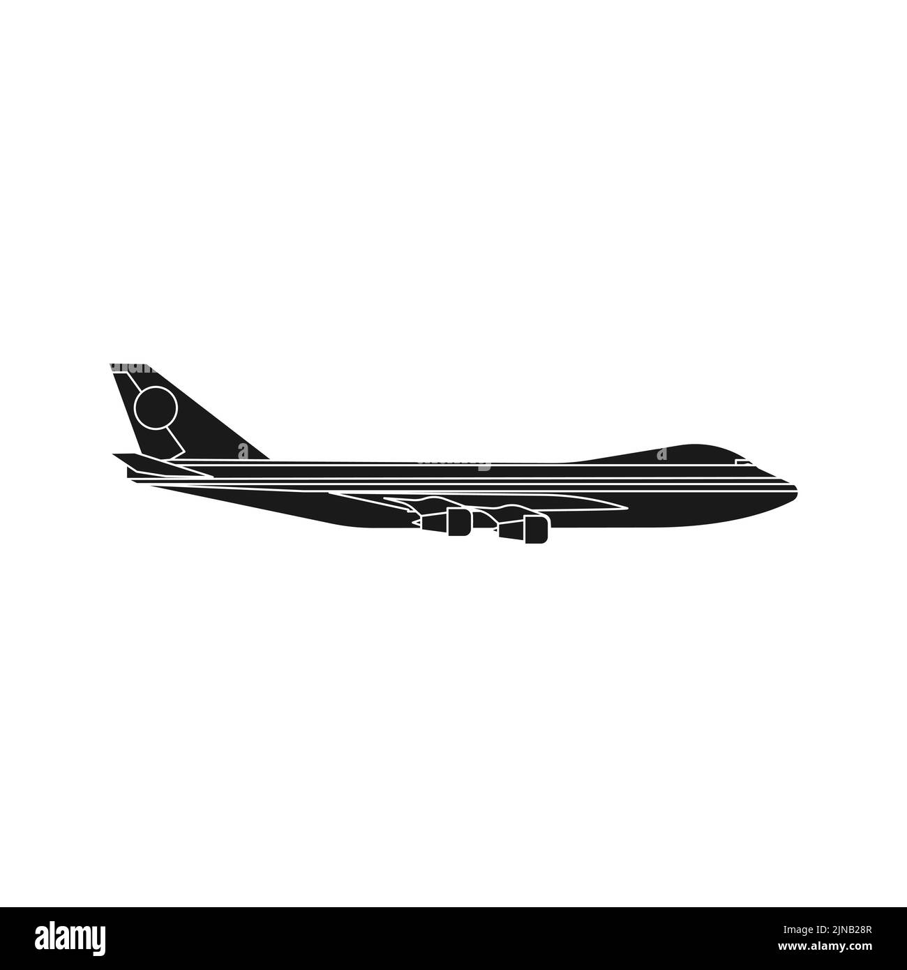 Airplane travel vector icon illustration transportation solid black ...