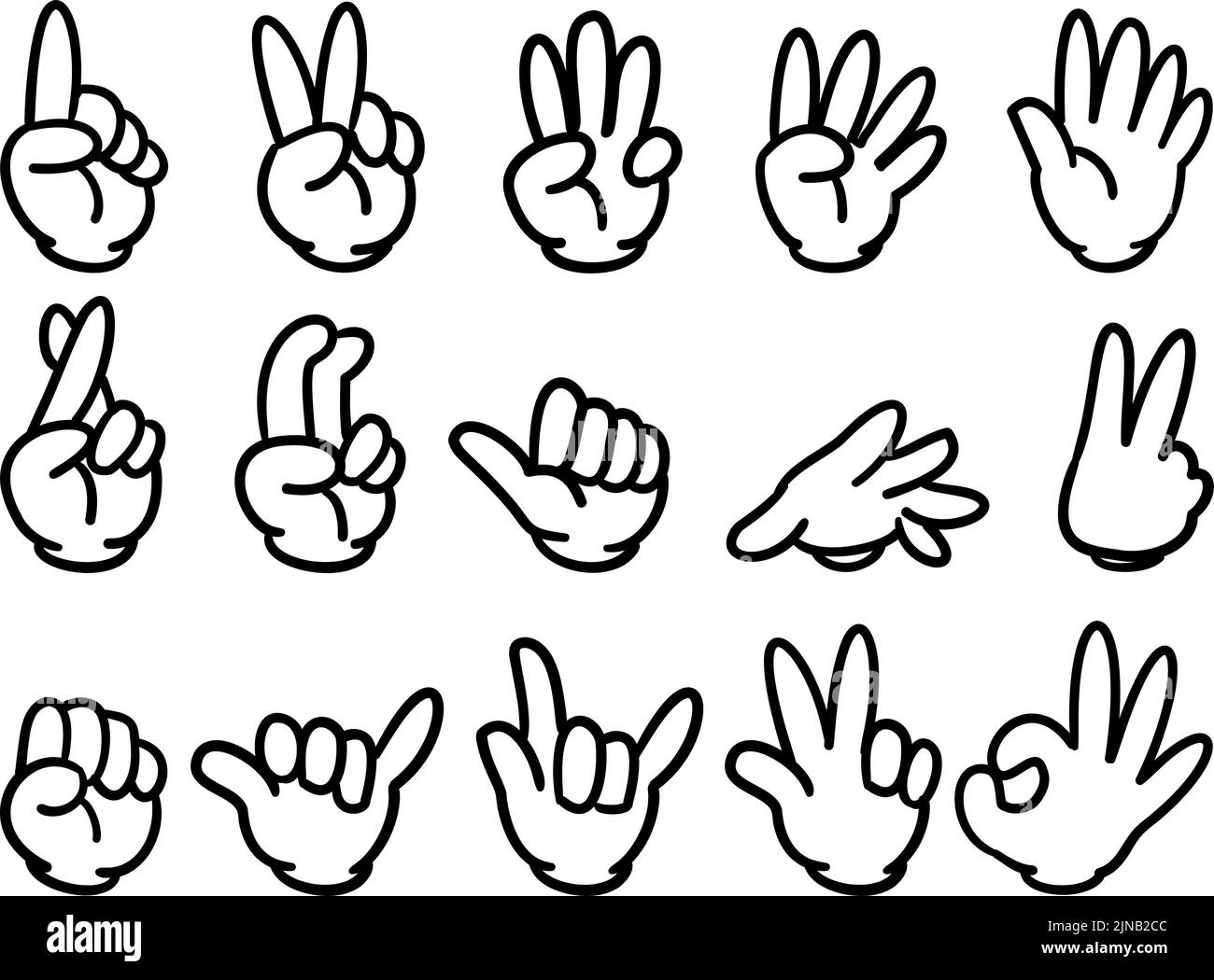 Hand sign black and white left hand Stock Vector Image & Art - Alamy