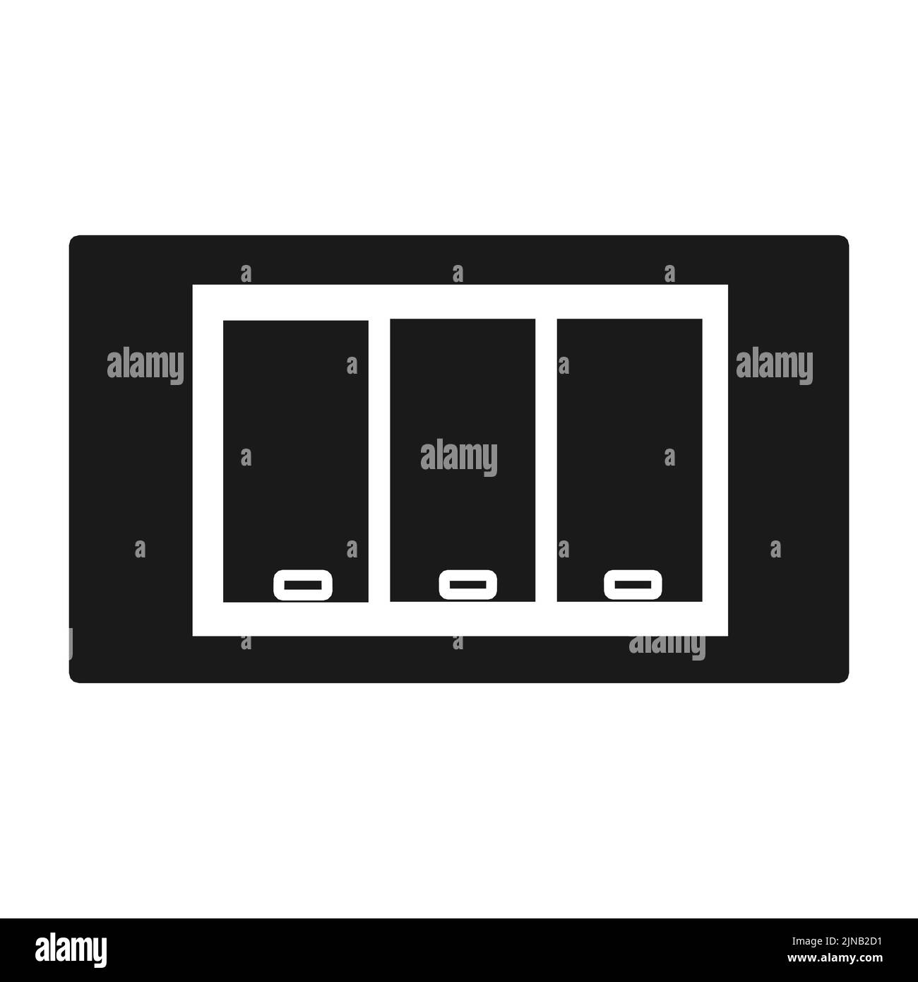 Light switch vector illustration electricity off power icon black solid ...