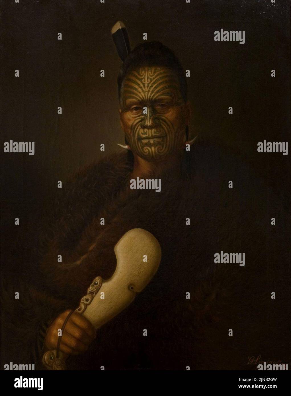 Tawhiao Matutaera Potatau Te Wherowhero, by Gottfried Landauer Stock ...