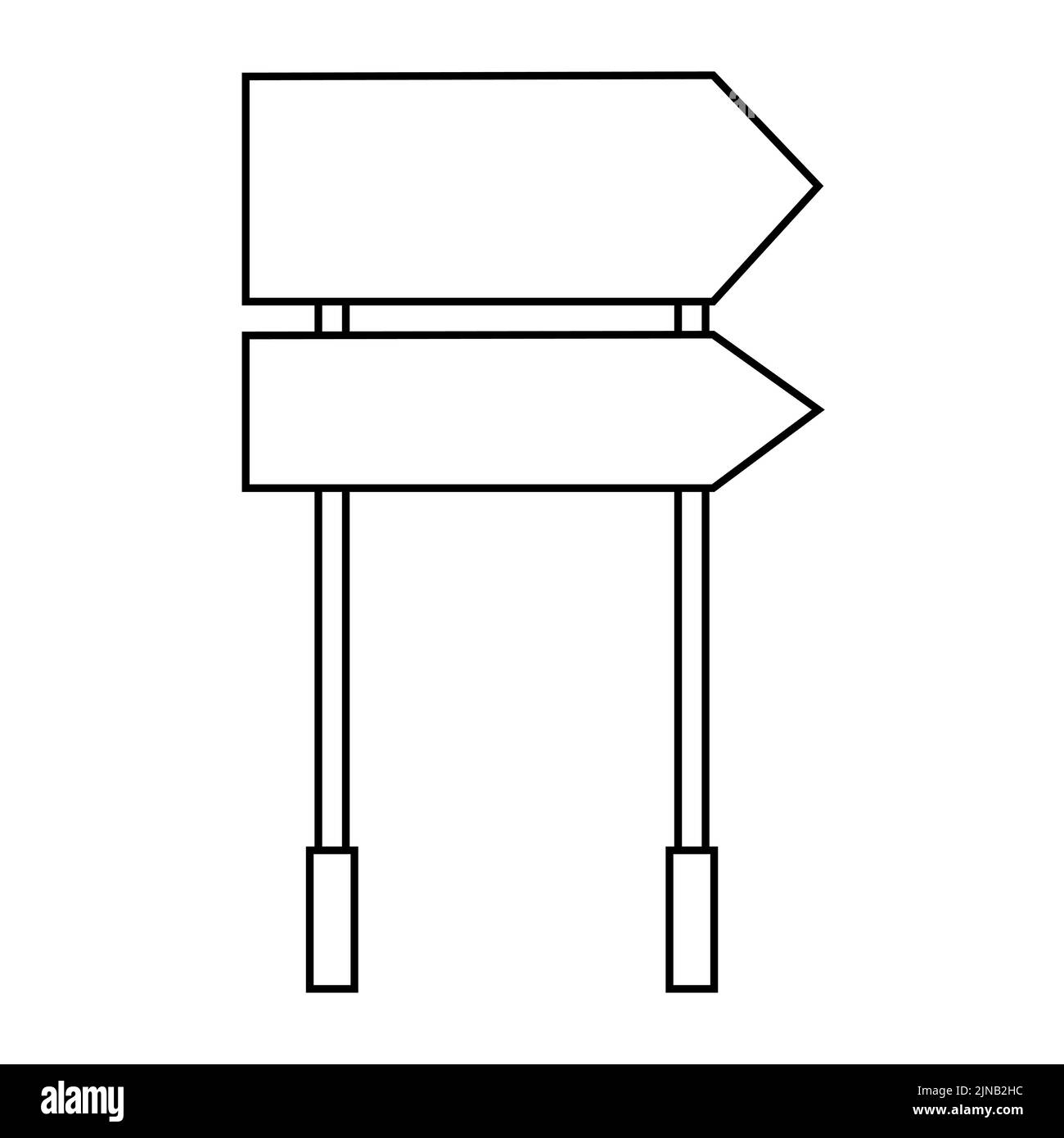 Road sign traffic blan vector illustration outline. Isolated white ...
