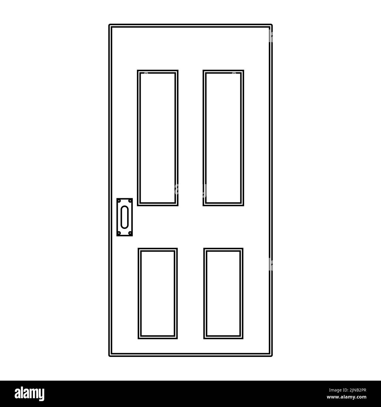 Door entrance vector illustration house outline. Doorway interior exit ...