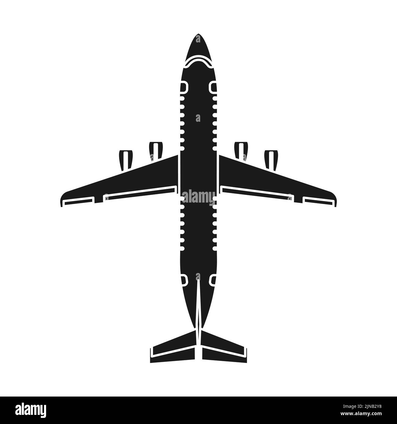 Airplane travel vector icon illustration transportation solid black ...