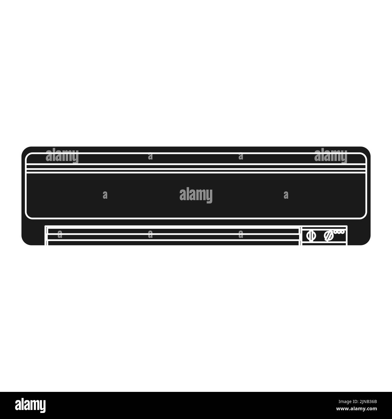 Air conditioner climate vector icon solid black. Symbol temperature illustration cooling ...