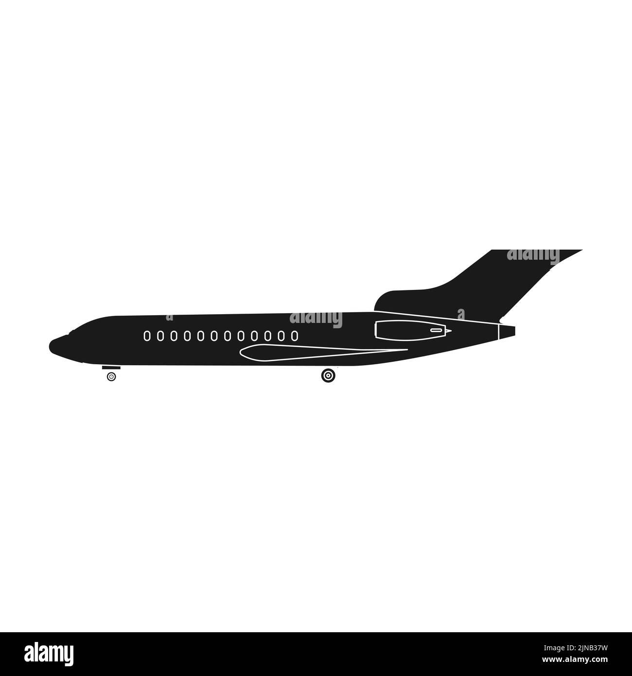 Airplane travel vector icon illustration transportation solid black ...
