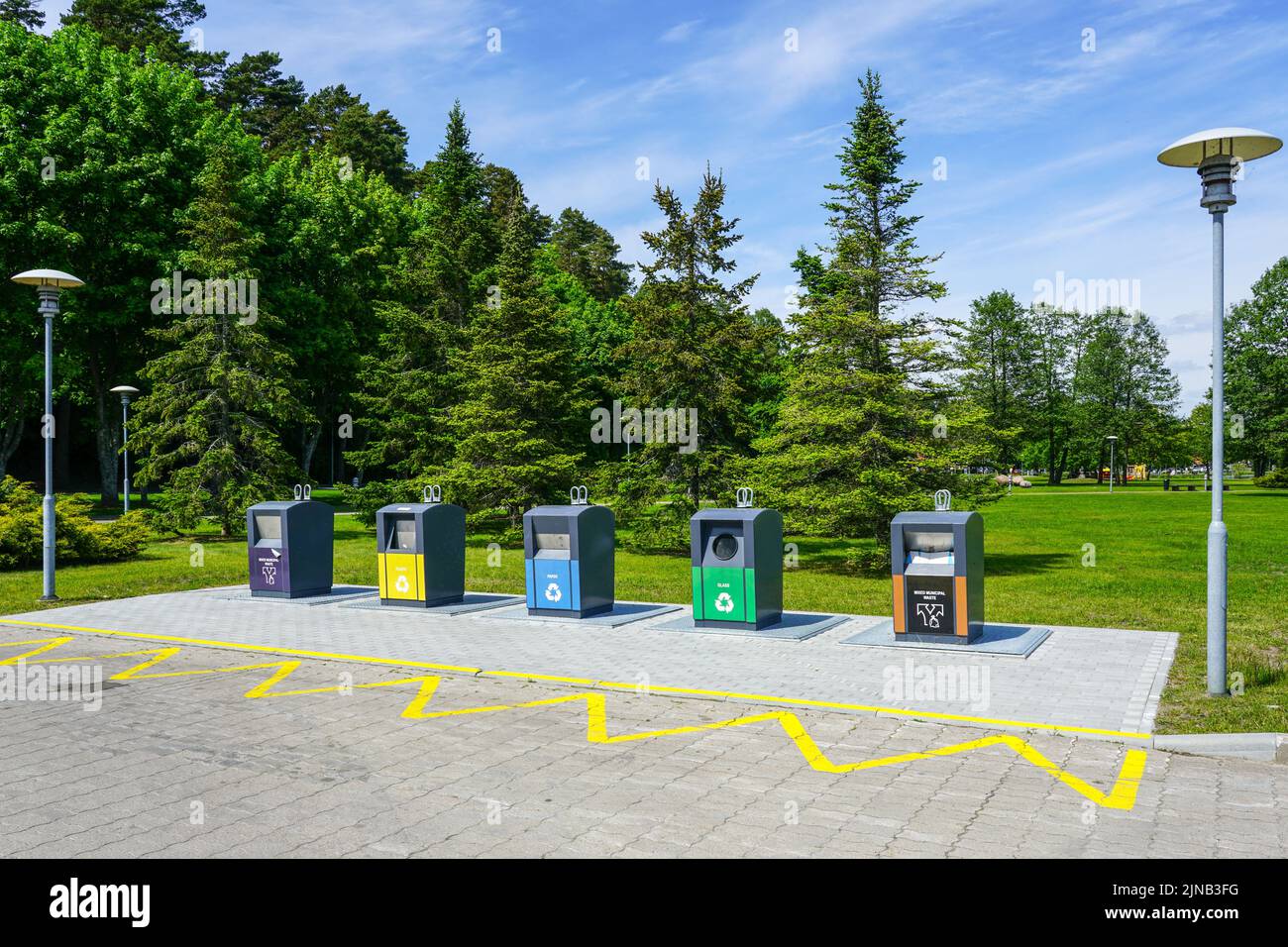 Five new containers for different waste sorting in the city square ...