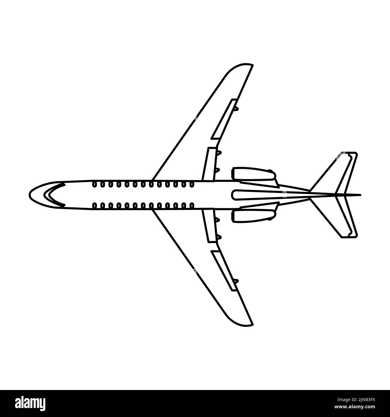 Airplane travel vector icon illustration transportation outline ...