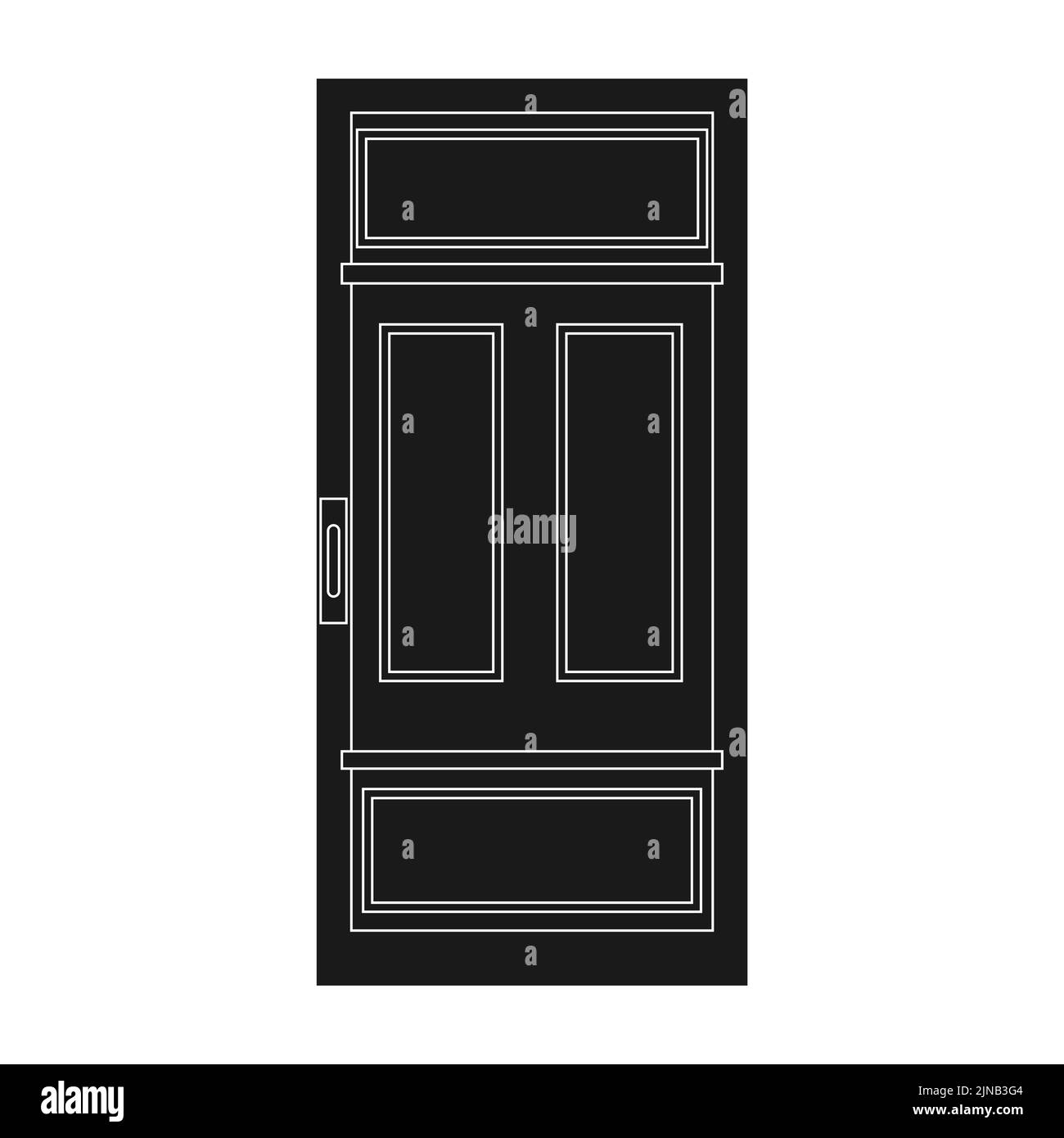 Door entrance vector illustration house solid black. Doorway interior ...