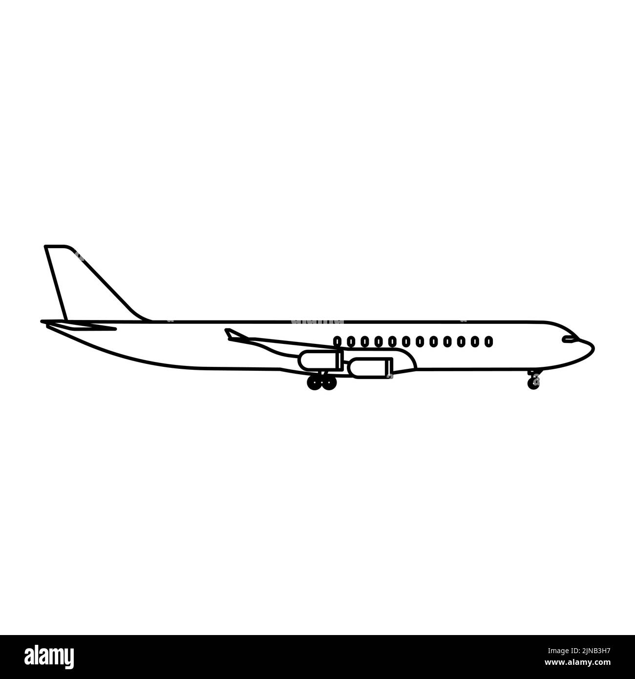 Airplane travel vector icon illustration transportation outline ...