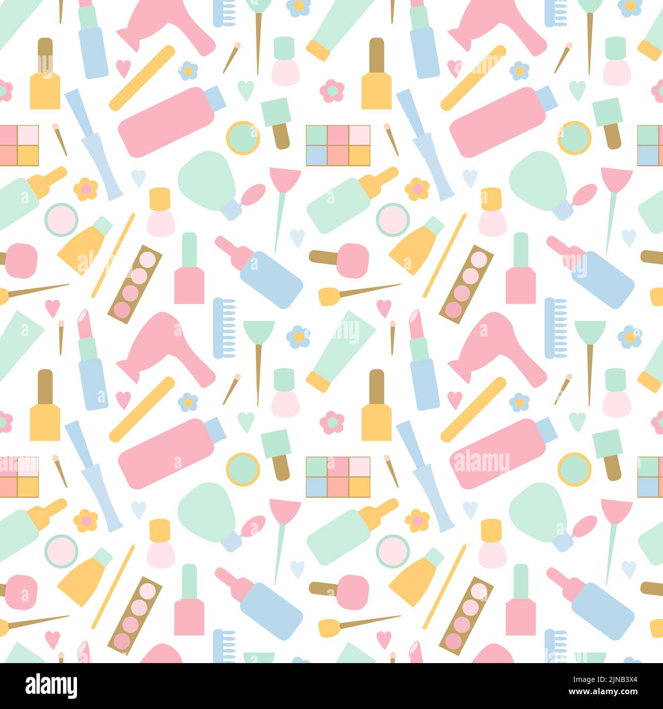 Seamless illustration of cosmetics and spa elements for body and face ...