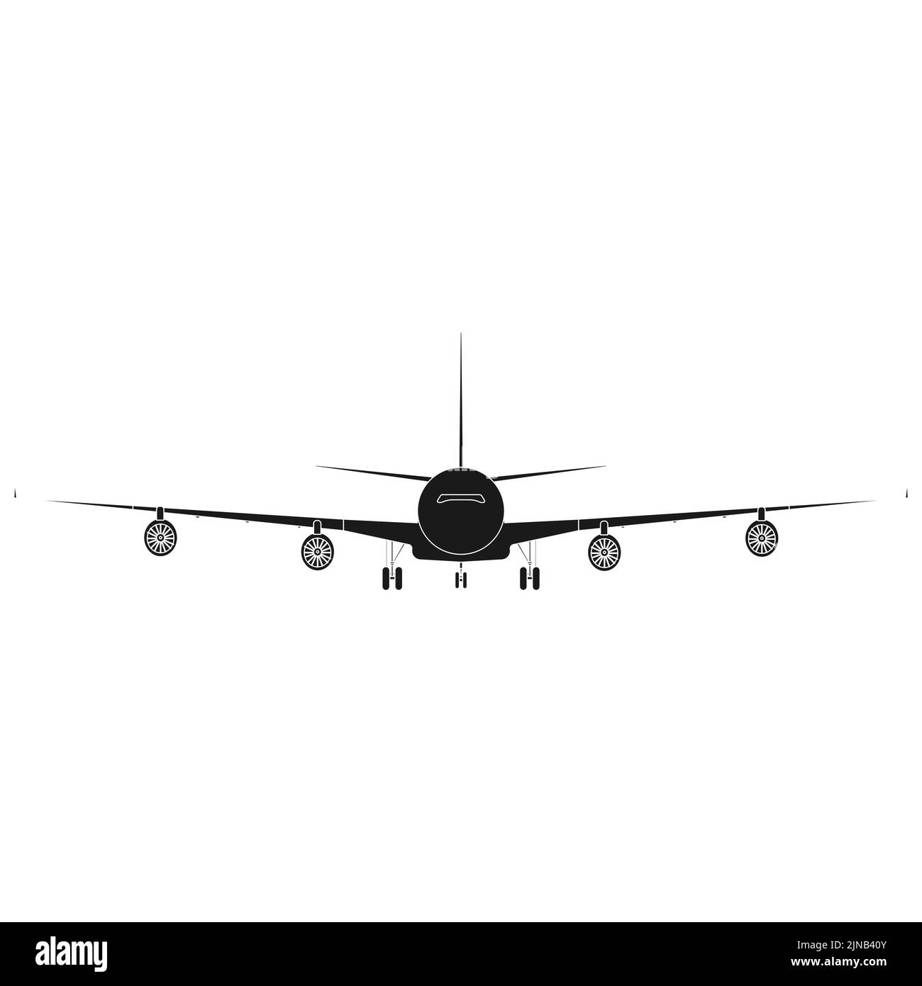 Airplane travel vector icon illustration transportation solid black ...