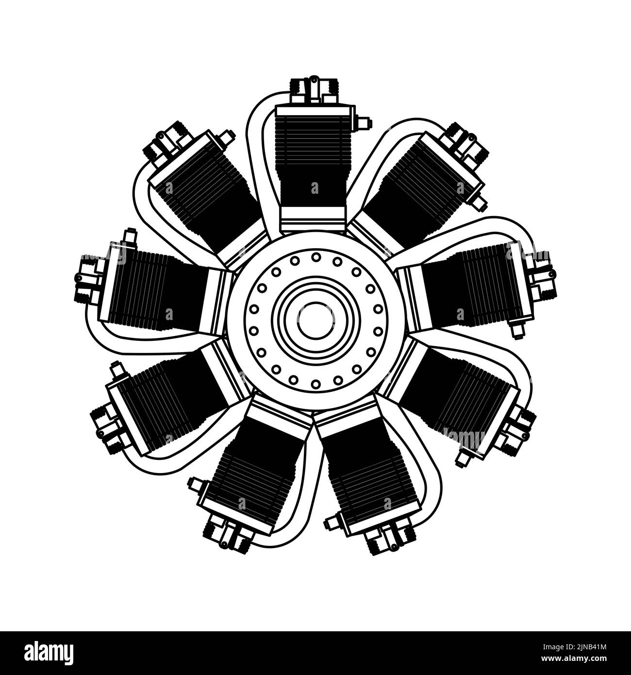 Airplane engine transportation line vector flat icon isolated. Service ...