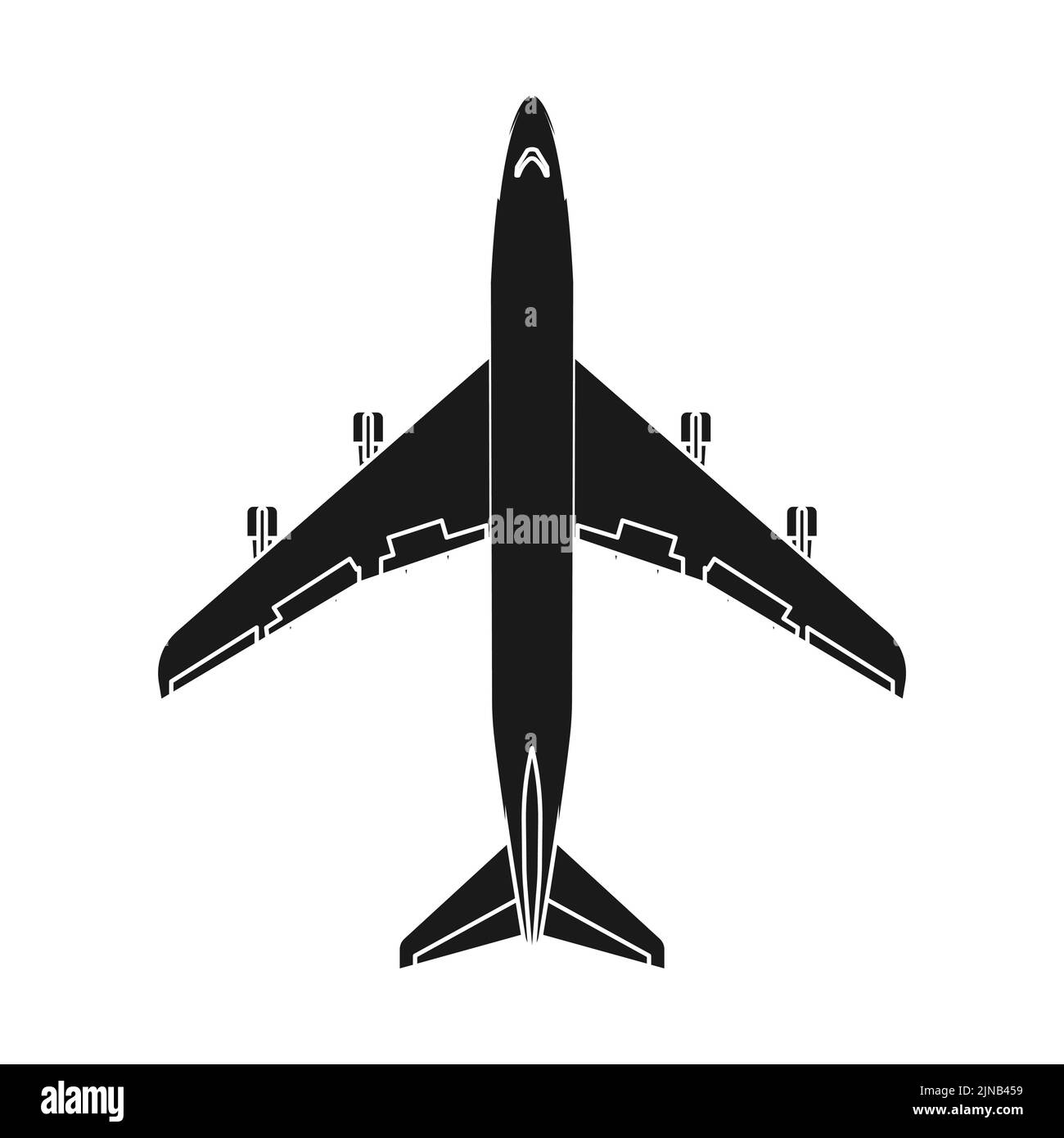 Airplane travel vector icon illustration transportation solid black ...
