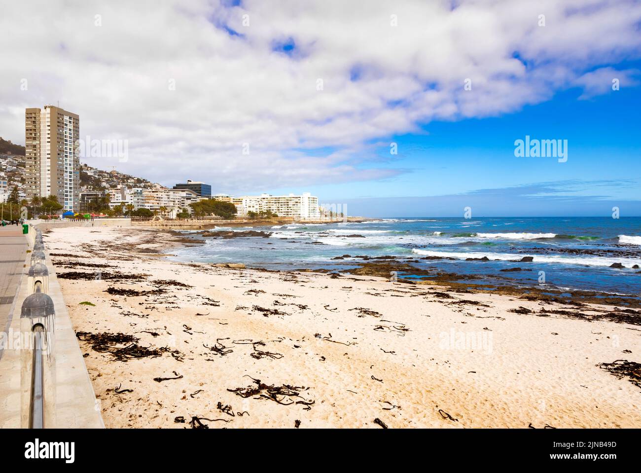 View of Sea Point promenade on the Atlantic Seaboard of Cape Town South ...