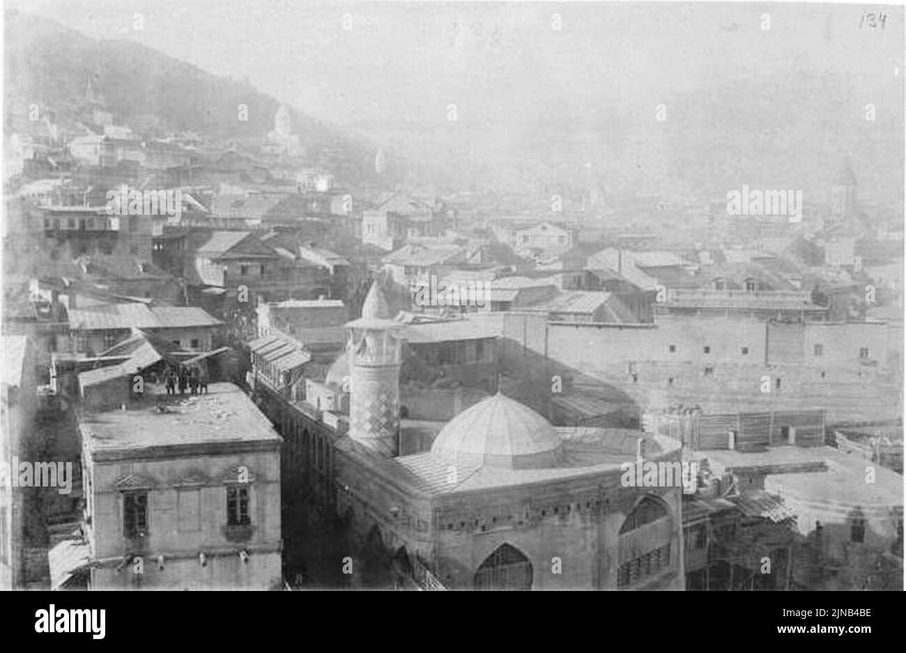 Tbilisi, Mosque at Square and part of suburb of Sololaki, 1870s (A ...