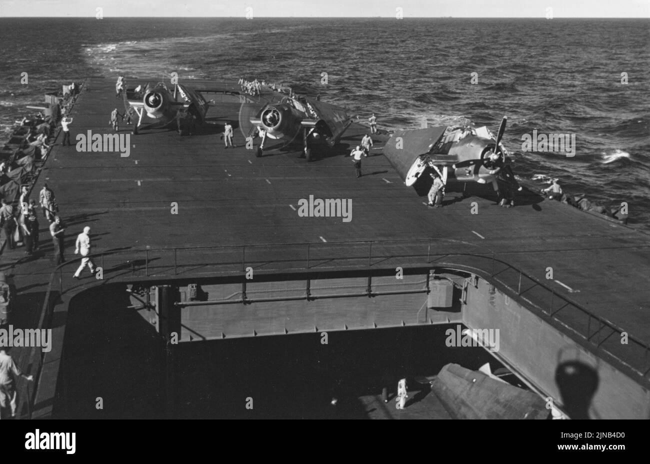 TBM-1C Avengers of VT-10 on USS Enterprise (CV-6) in spring 1944 Stock ...