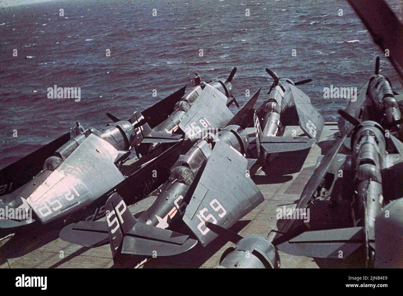 TBM-3Es on USS Siboney forward Stock Photo - Alamy