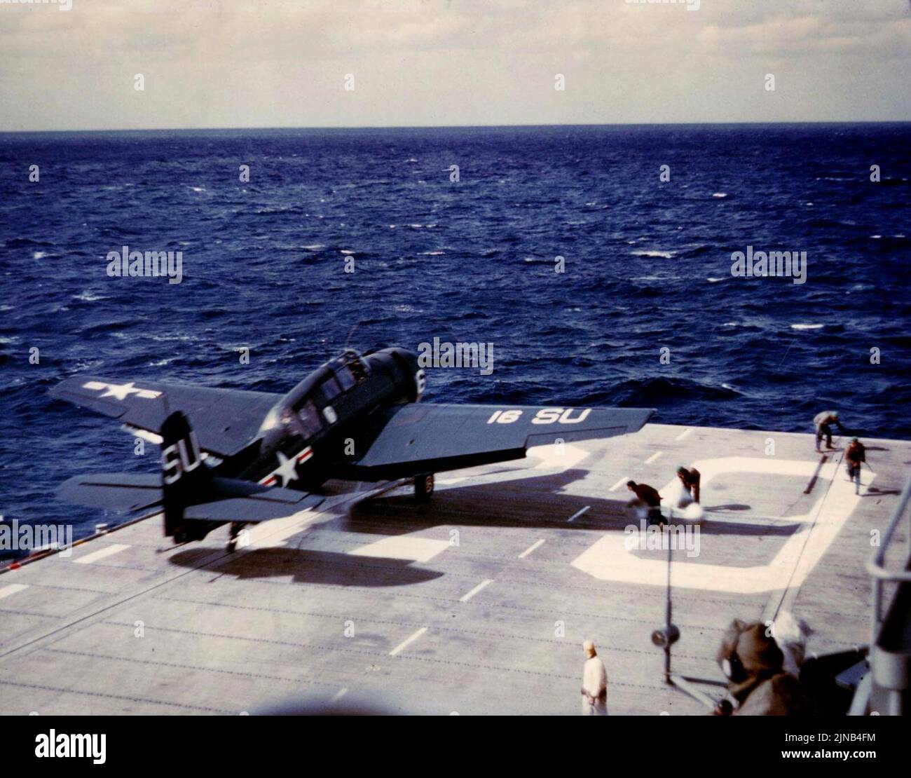 TBM-3W of VS-871 is launched from USS Bataan (CVL-29) c1951 Stock Photo ...
