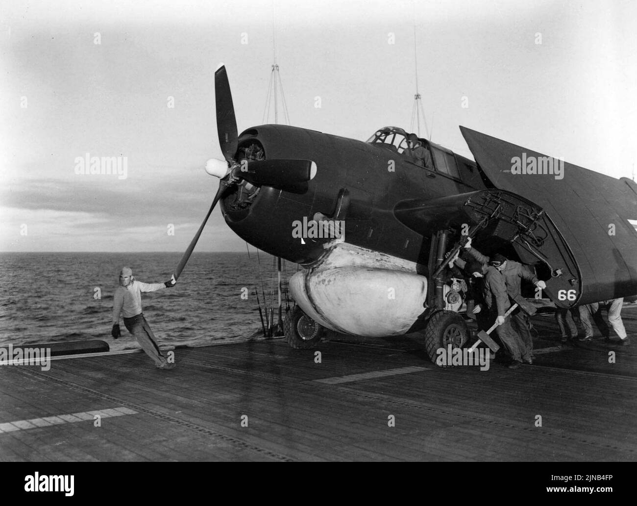 TBM-3W VC-11 on USS Badoeng Strait (CVE-116 Stock Photo - Alamy