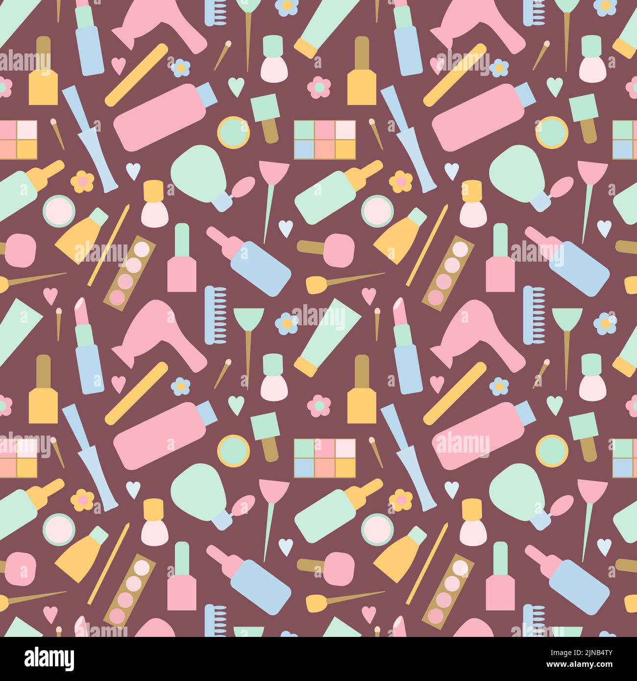 Seamless illustration of cosmetics and spa elements for body and face ...