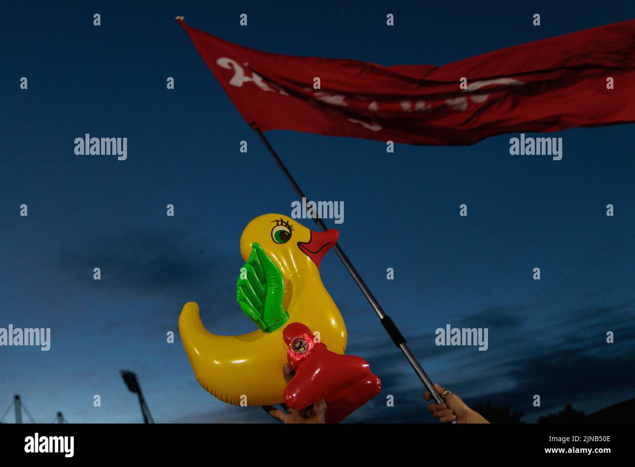 Pathum Thani, Thailand. 10th Aug, 2022. Rubber duck, one of the well ...