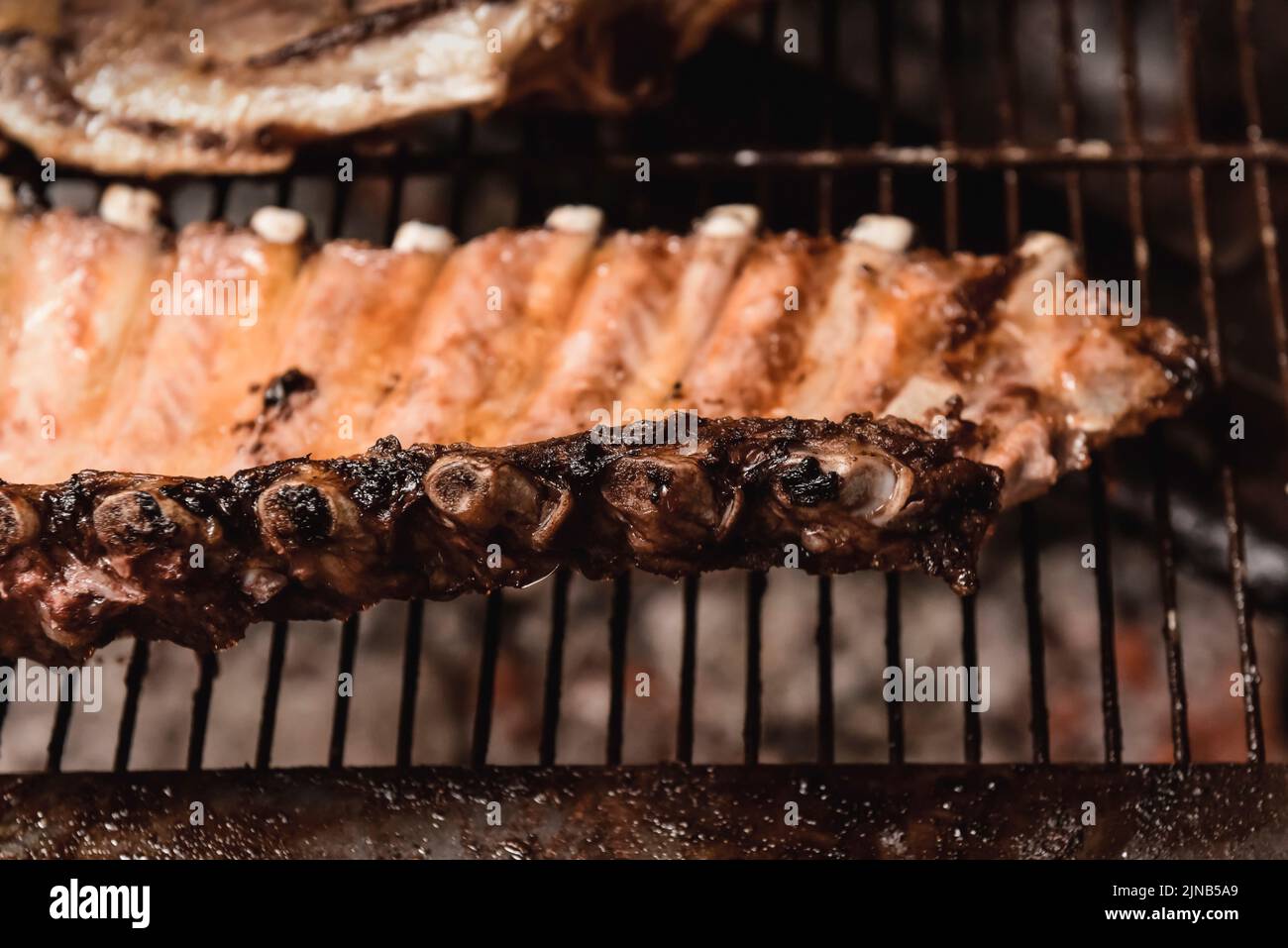 Roasted Crispy Ribs, traditional Argentinian barbecue Stock Photo - Alamy