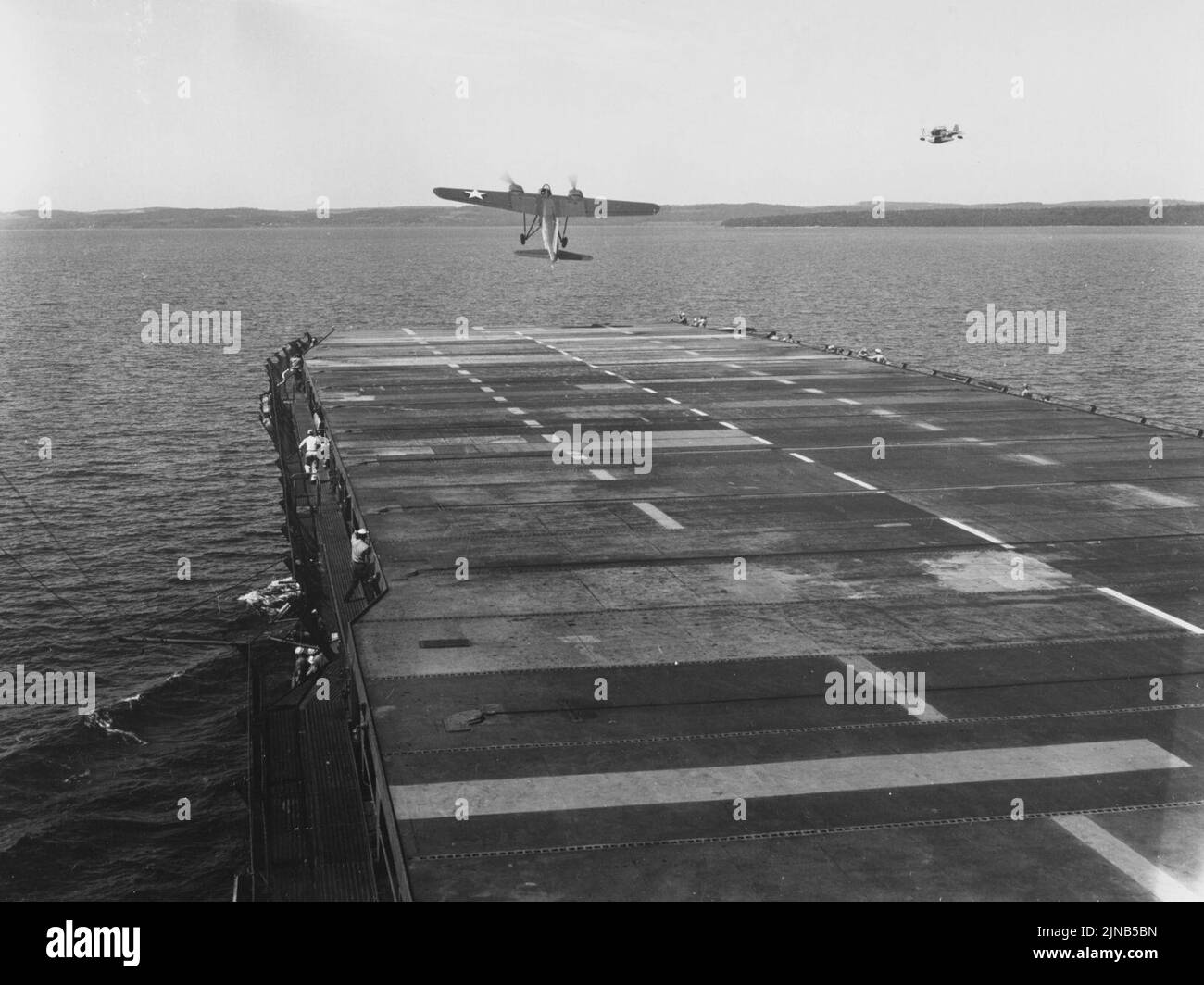 TDN-1 drone taking off from USS Sable (IX-81) on 10 August 1943 Stock ...