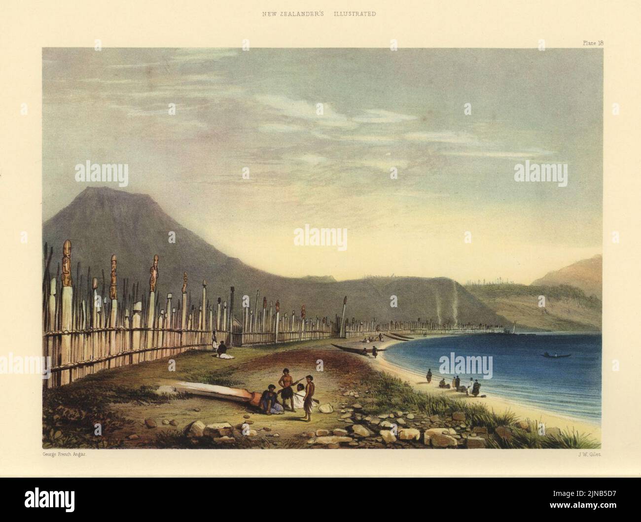 TE HEUHEU'S OLD PAH OF WAITAHANUI, AT TAUPO LAKE, The New Zealanders ...