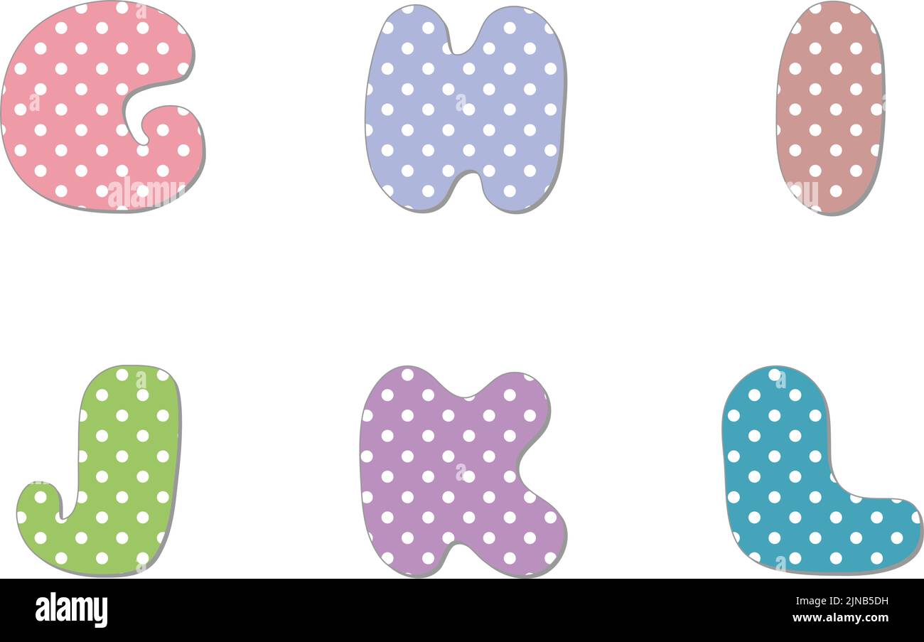 Polka dot alphabet.Pastel polka dots font. Hand drawn letter design for ...