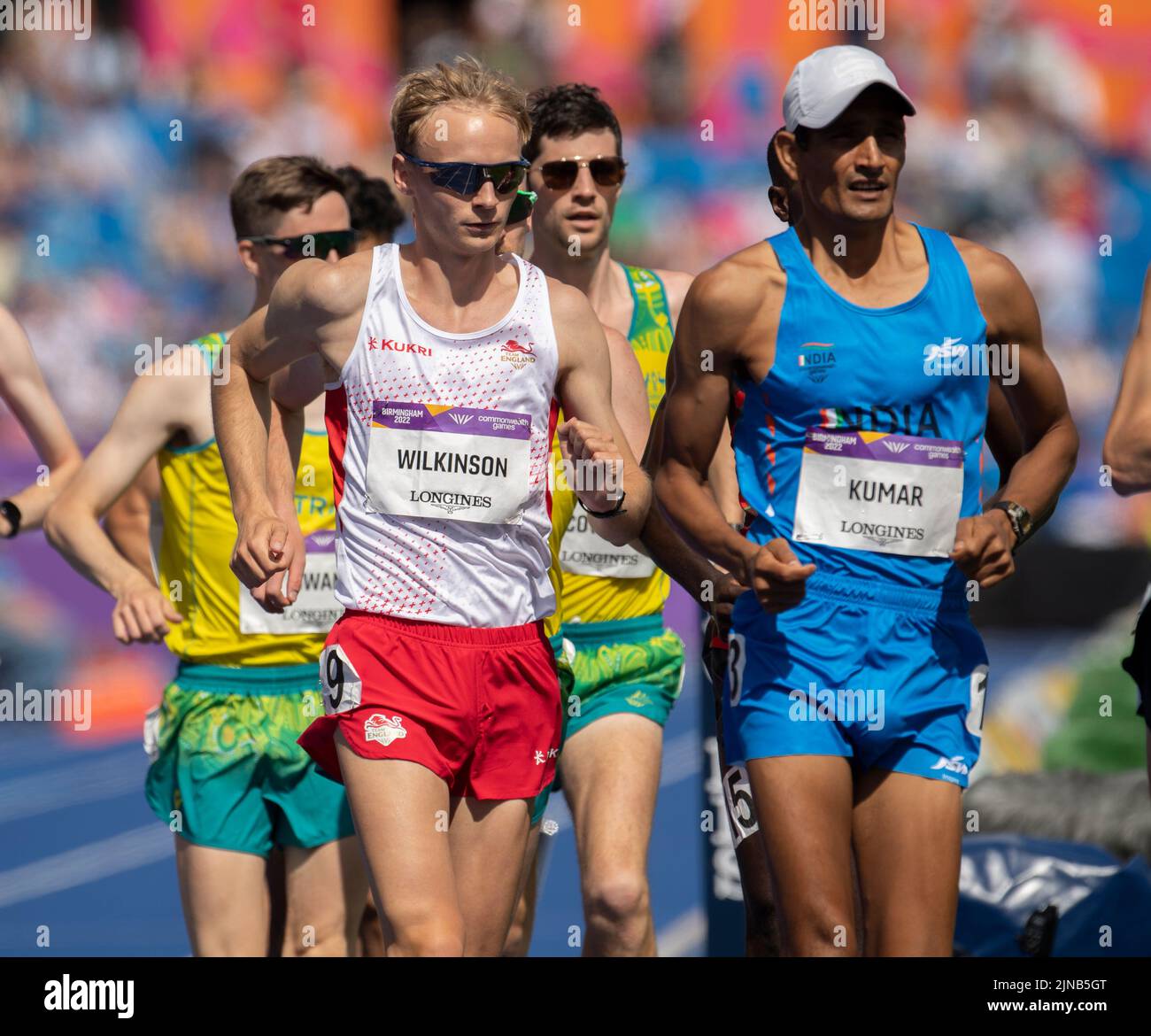 Callum Wilkinson of England, Sandeep Kumar of India competing in the ...