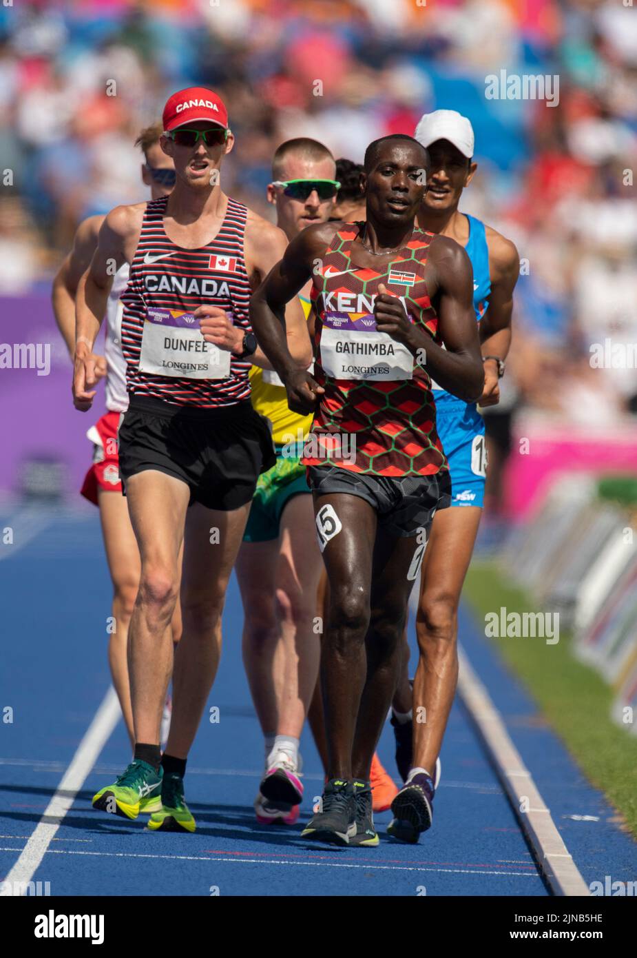 Samuel Kireri Gathimba of Kenya and Evan Dunfee of Canada competing in ...