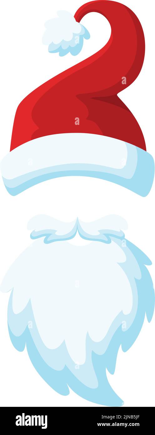 Santa carnival mask. Cartoon photo booth accessory Stock Vector Image ...