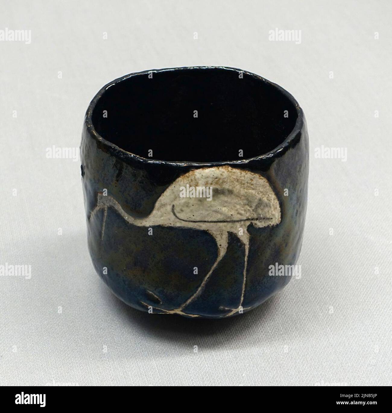 Tea bowl with crane and tortoise design, by Ninnami Dohachi, Raku ware ...