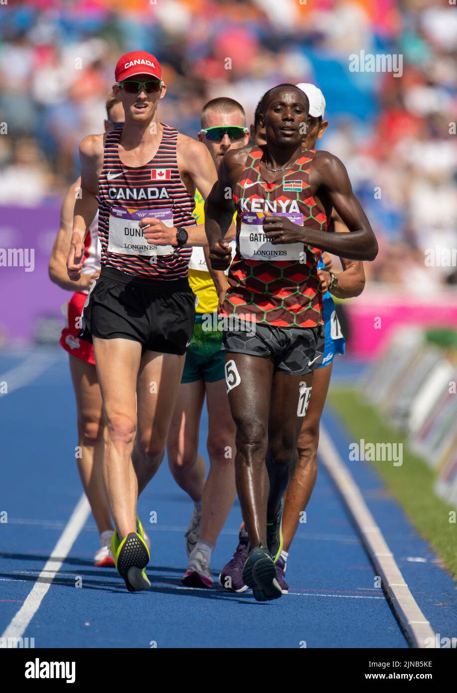 Samuel Kireri Gathimba of Kenya and Evan Dunfee of Canada competing in ...