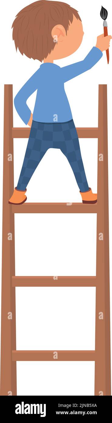 Standing on ladder outdoors Stock Vector Images - Alamy