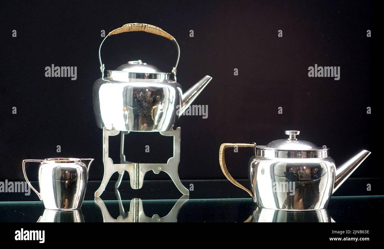 Tea set, designed by Christopher Dresser, made by Heath & Middleton ...