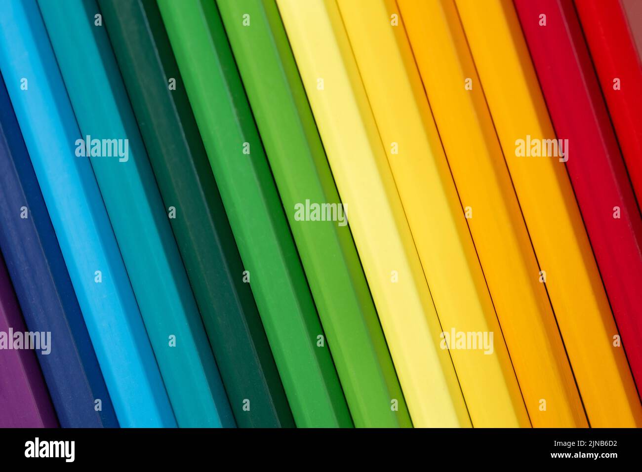 Multi colored Crayons in a row like rainbow. Colourful pencils ...