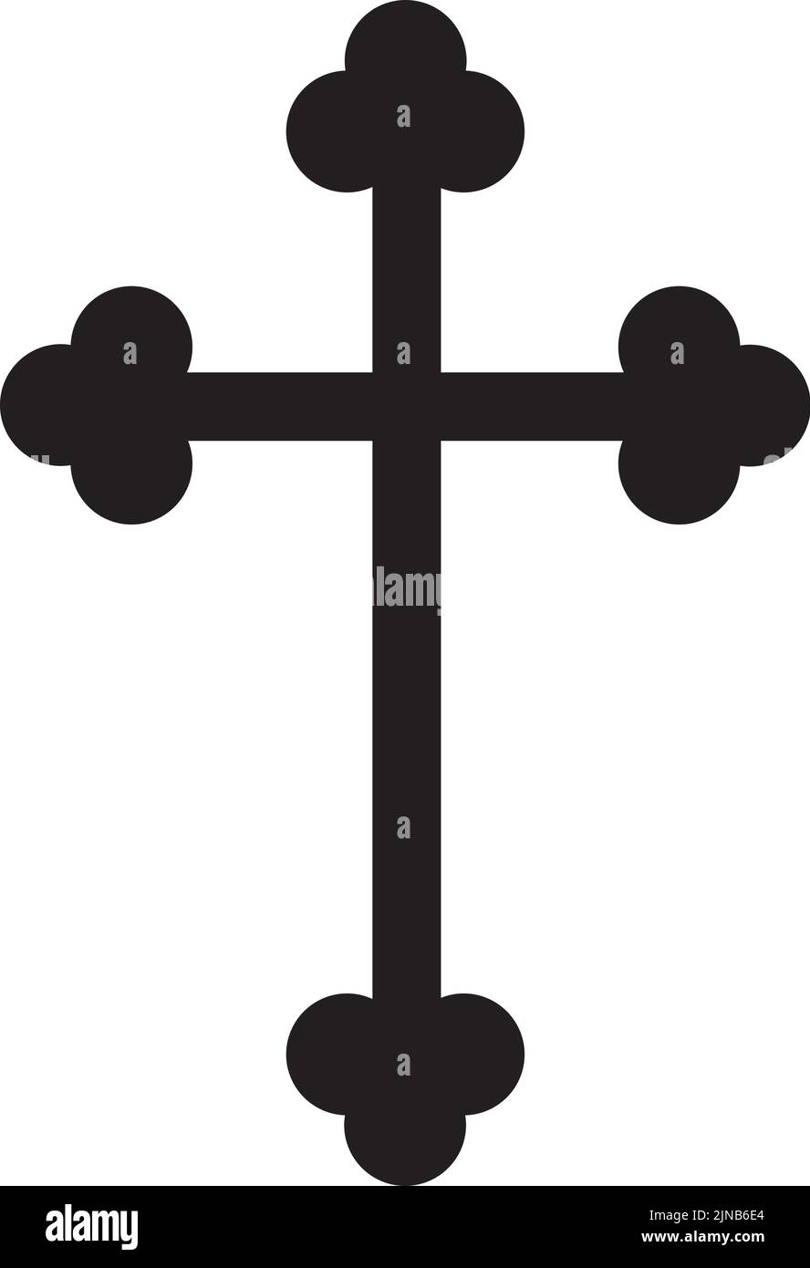 Budded cross black silhouette. Latin holy symbol Stock Vector Image ...