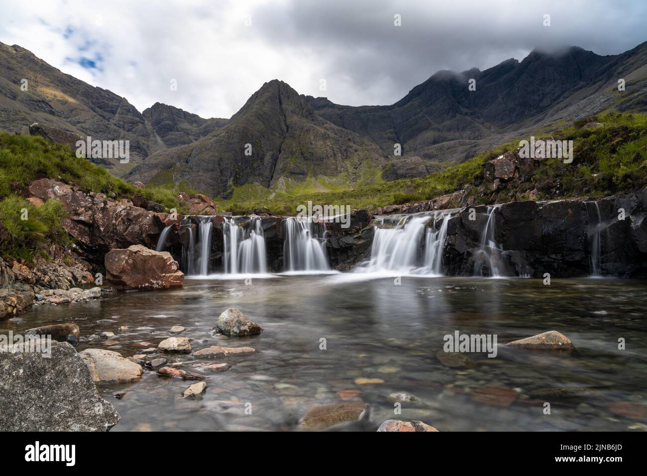 A view of the idyllic and picturesque cascades and pools at the Fairy ...
