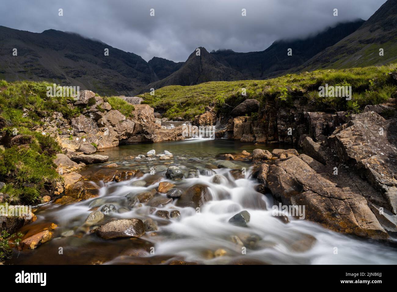 A view of the idyllic and picturesque cascades and pools at the Fairy ...