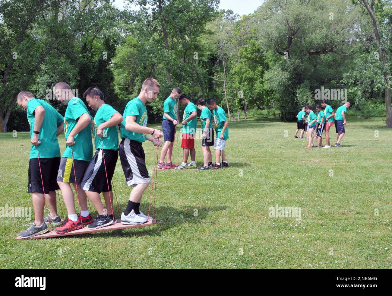 Team building excercises 140617 Stock Photo - Alamy