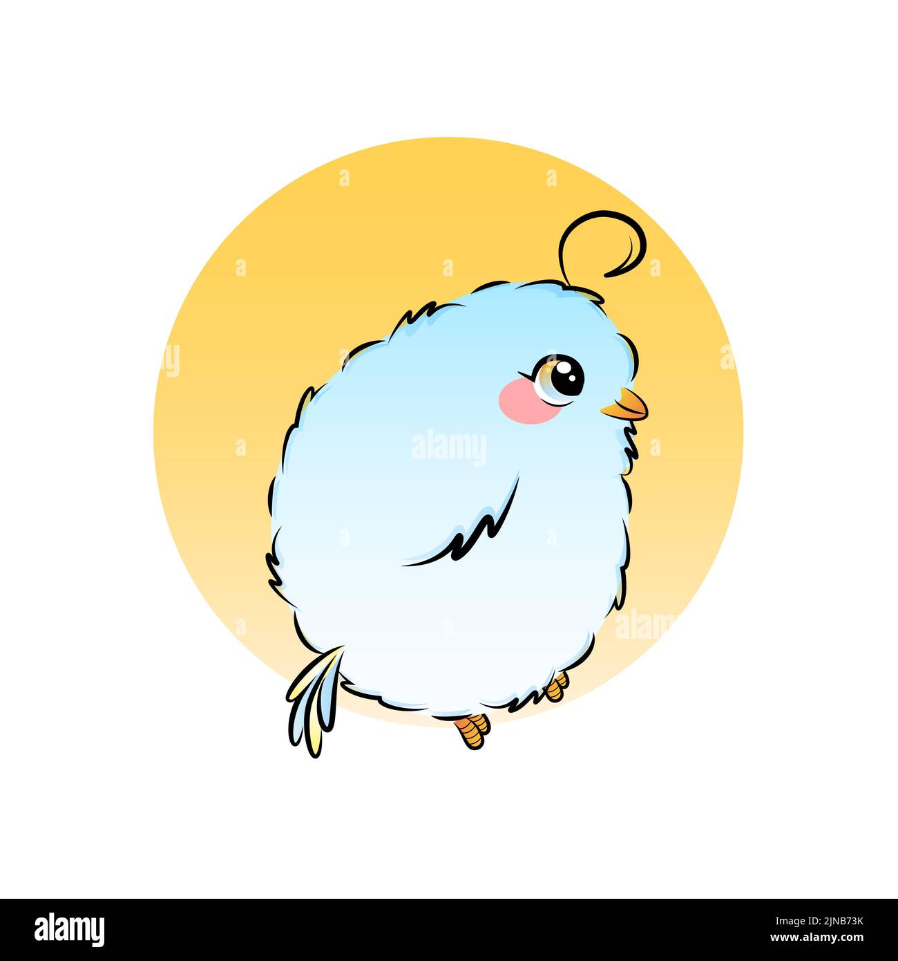 Cute little blue bird in cartoon style Stock Vector Image & Art - Alamy