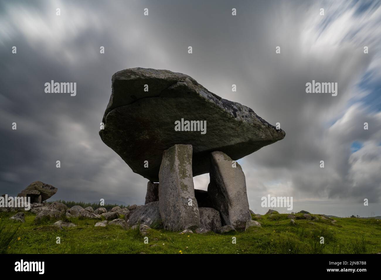 A long exposure view of the Kilclooney Dolmen in County Donegal in ...